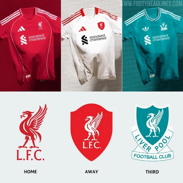 Adidas will design three unique Liverpool badges for 2025–26 shirts ...